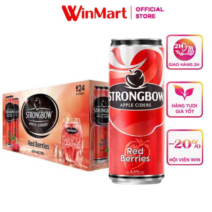 [Siêu thị WinMart] - Thùng 24 lon nước táo lên men Strongbow Apple ...