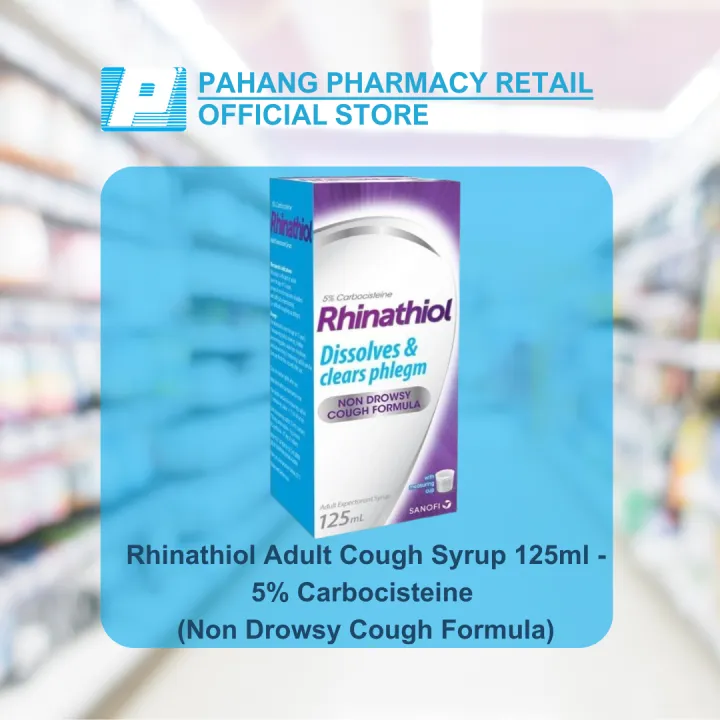 Rhinathiol Adult Cough Syrup 125ml - 5% Carbocisteine (Non Drowsy Cough ...