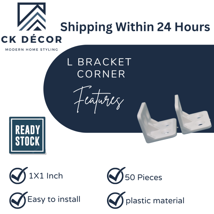 1X1 Inch L Bracket Corner, Plastic X (50PCS) | Lazada