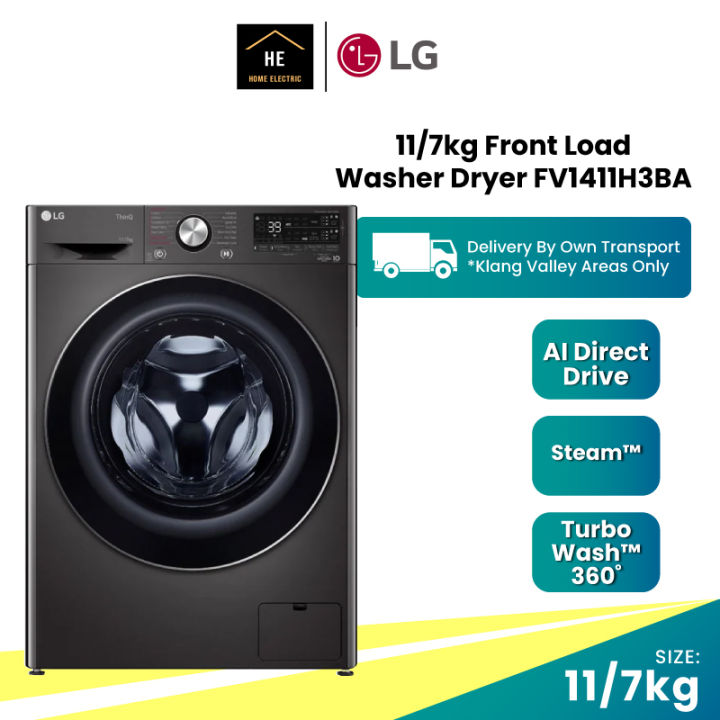 LG 11/7kg Front Load Washer Dryer Washing Machine with AI Direct Drive ...