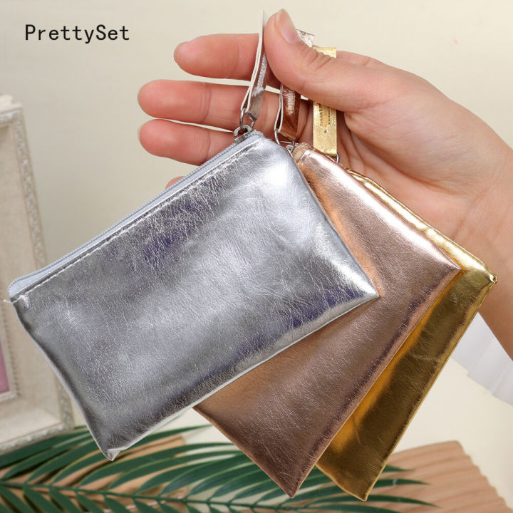 Golden Mini Bag Women Korean Bag Pu Letter Square Card Holder Small ...