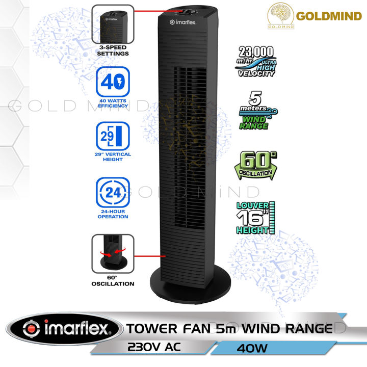 Imarflex Tower Fan 5m Wind Range 40W | Lazada PH