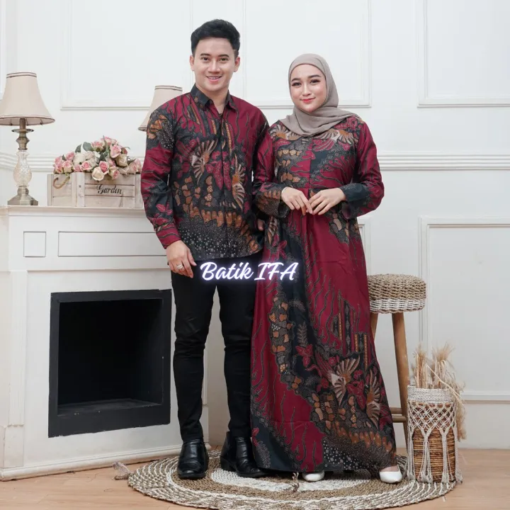 HARGA SEPASANG - Baju Batik Couple Pasangan - Sarimbit Kemeja dan Gamis ...