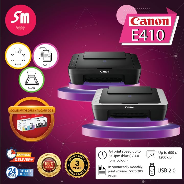 Canon Pixma E410 Color Inkjet Multifunction Printer New Model of Canon ...