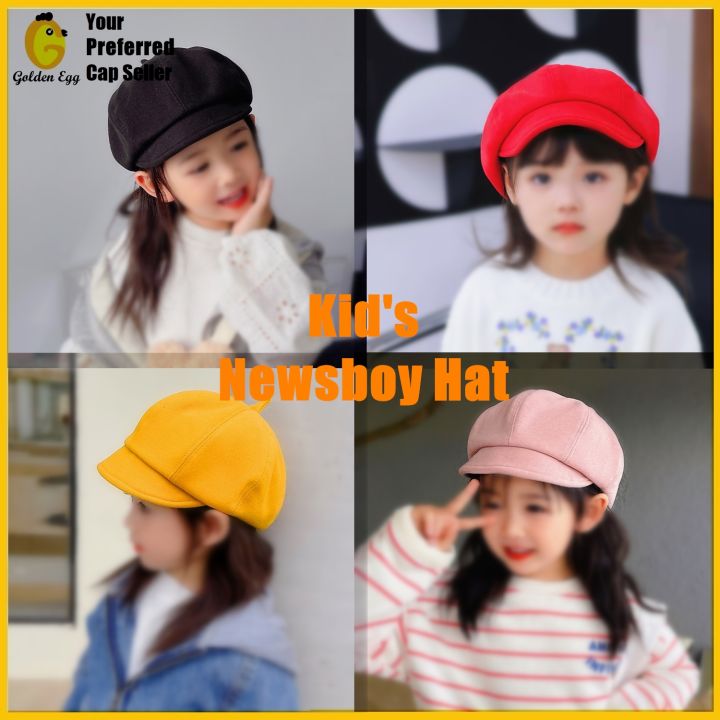 GEC Kid Unisex Plain Artist Cap Beret Fashion Cap Detective Cap British ...