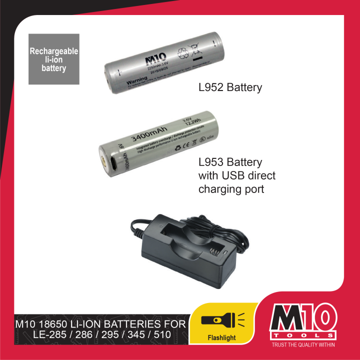 M10 18650 Li-Ion Batteries For LE 285 / 286 / 295 / 345 / 510 | Lazada