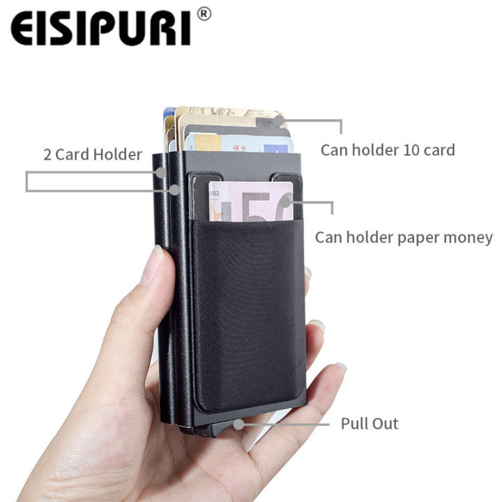 Men Mini Smart Wallet Rfid Credit Card Holder Mens Slim Aluminium Metal ...
