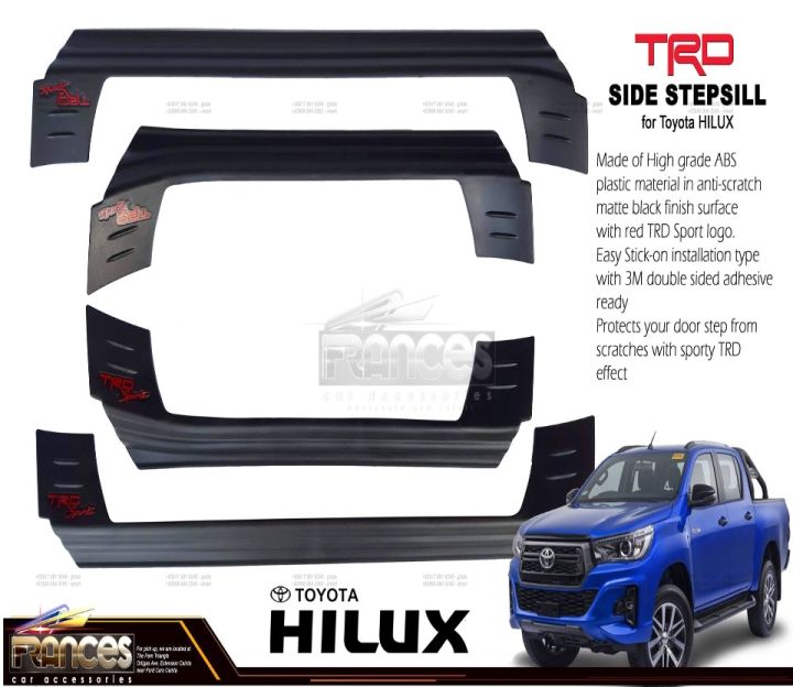 TOYOTA HILUX REVO and CONQUEST 2016-2023 TRD SCUFF PLATE/SIDE STEP SILL ...