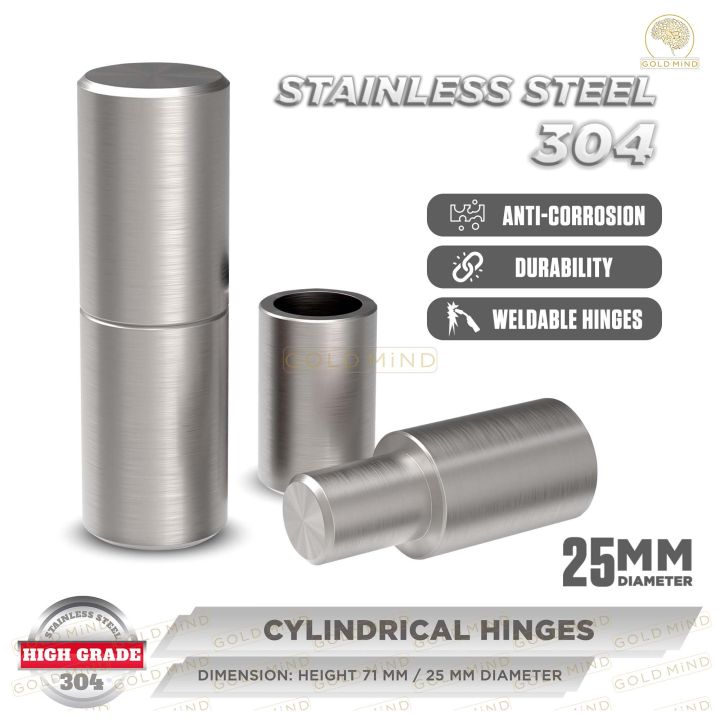 Stainless 304 Cylindrical Hinges (1 inch 25mm) - Gold Mind Everyday Low ...