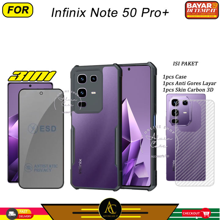 Paket 3in1 Case Tempered Esd Infinix Note 50 Pro+ Note 50 Pro 4G Note ...