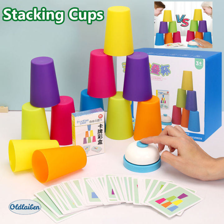 Oldlaiben 1/2 Players Stacking Cup Toy Building Stacking Blocks Cup ...