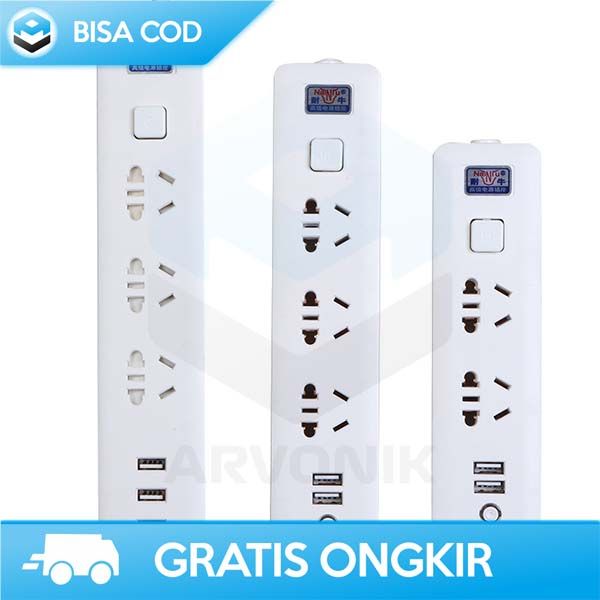 POWER STRIP COLOKAN LISTRIK STOP KONTAK 3USB PORT DAN 3 ELEKTRIK PLUG | Lazada Indonesia