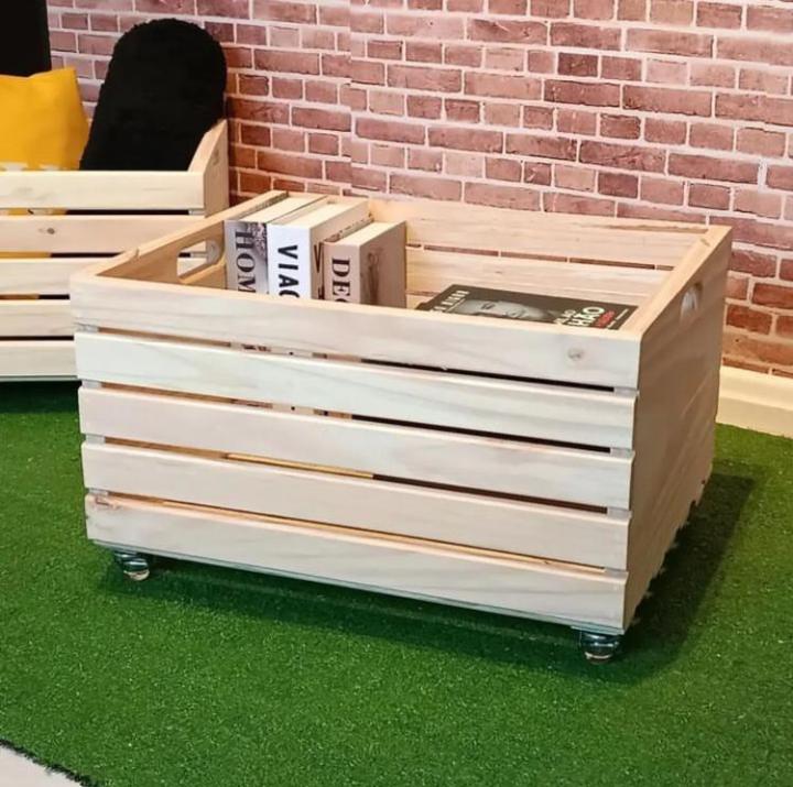 Storage Box Kayu Aesthetic serbaguna dengan roda | Lazada Indonesia
