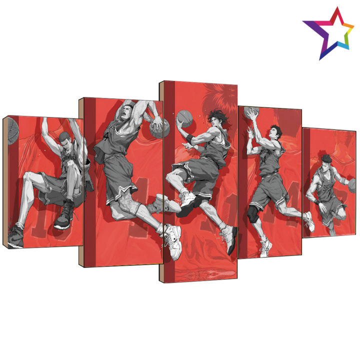 5pcs Slam Dunk Anime Poster Wall Decor HD Waterproof Stickers ...