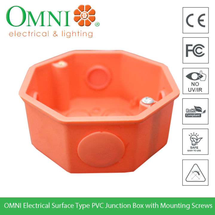 OMNI Electrical Surface Type PVC Junction Box with Mounting Screws ...