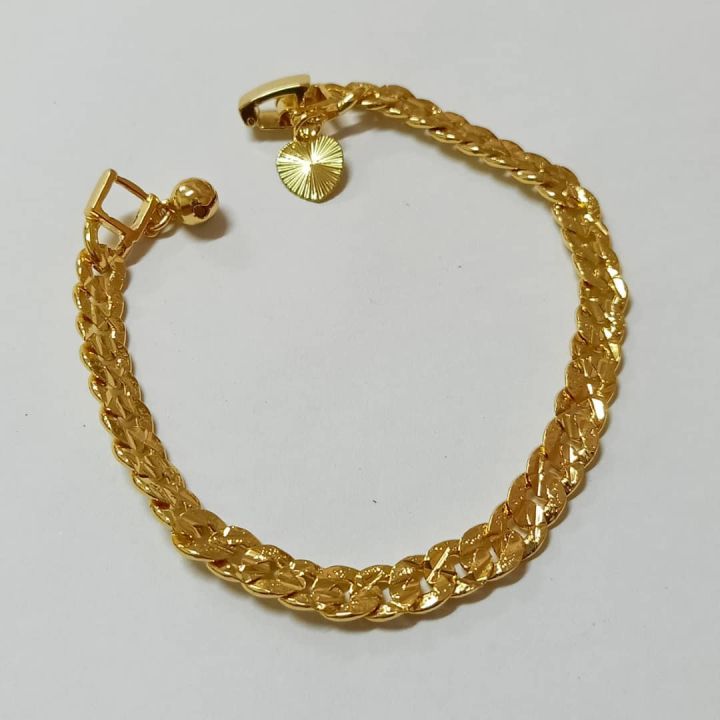 Bracelet (10mm) Rantai Tangan Emas Korea 24K (Gold Plated) | Lazada