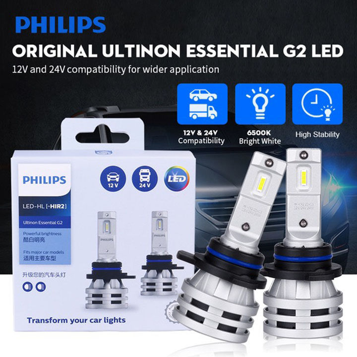 Đèn pha LED Hir2 9012 Philips Ultinon Essential Gen 2 Siêu Sáng | Lazada.vn