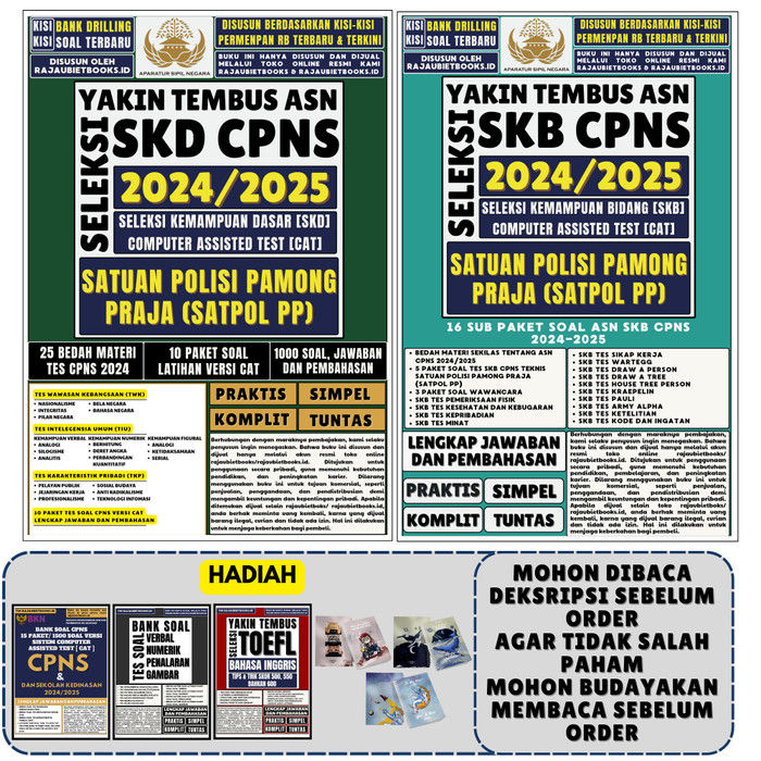 BUKU YAKIN TEMBUS ASN CPNS CAT SKD & SKB CPNS POLISI PAMONG PRAJA (SATPOL PP) 2024-2025 TERBARU ...