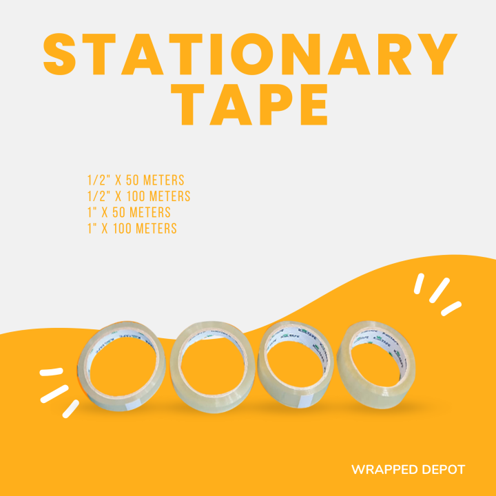 HIGH QUALITY STATIONARY TAPE 1/2" X 50M | 1/2" X 100M | 1"X50M | 1 ...