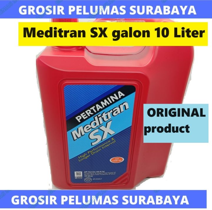 Original Pertamina Meditran SX 15w/40 CH-4 Galon Jerigen 10ltr 10 Liter Oli mesin diesel 15w 40 ...
