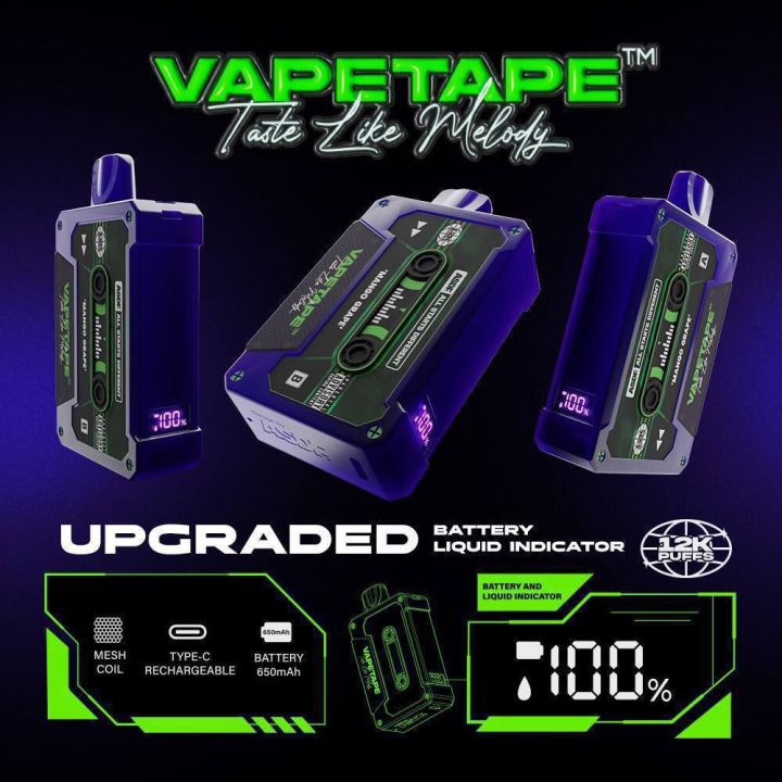 [AIRCARF STORE] VAPETAPE 12000 PUFF - ORIGINAL TYPE-C | Lazada