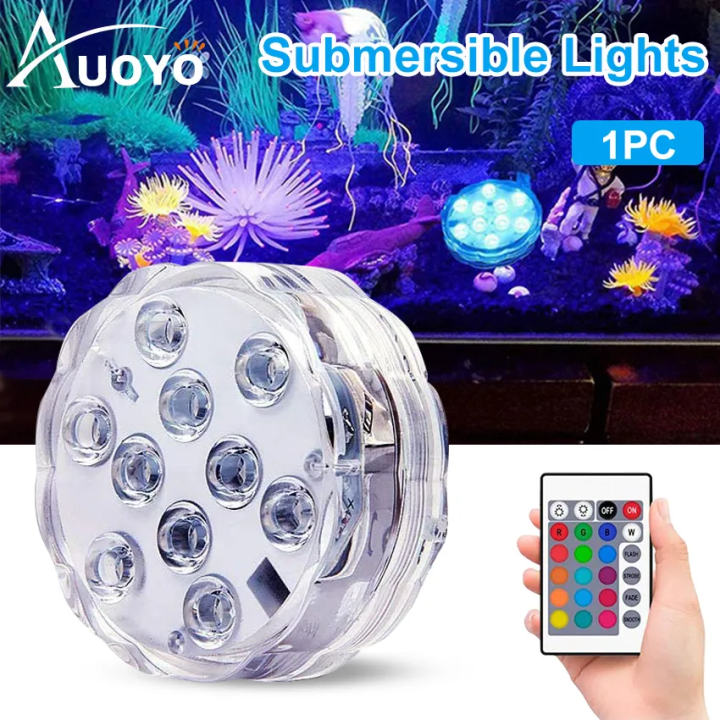 【Free Remote Control】4PCS Under Water Led Light Submersible Pool Light ...