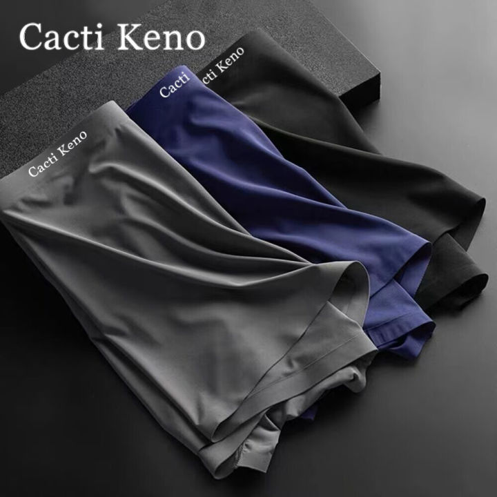 Cacti Keno Boxer Ice Silk Plus size Boxer Briefs For Men High Elastic ...
