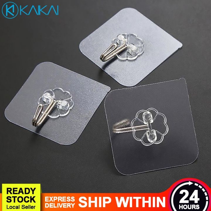 🔥 STICKY 🔥 Self Adhesive Wall Hanger Stainless Steel Hook Multi Usage ...