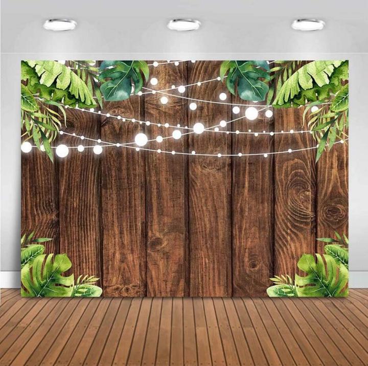 Rustic Wood Green Leaves Backdrop Havana Nights Summer Birthday Party ...