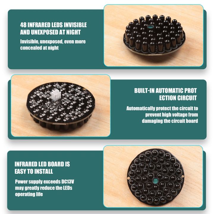 IR Infrared LED Board 940nm 48pcs IR LEDs at night No exposure Light ...