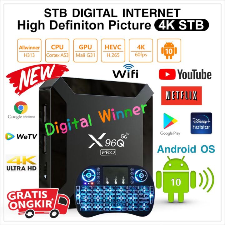 Android TV Box X96Q PRO 5G 4K Ultra HD Smart TV Box Media Player / STB ...