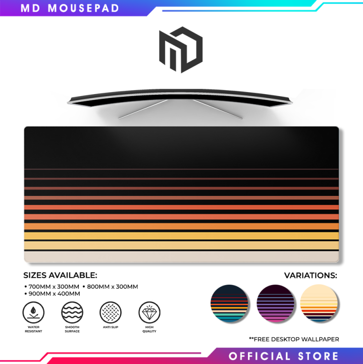 MD Mousepad | Retro Vintage Stripes | Extended Mousepad | Large Gaming ...