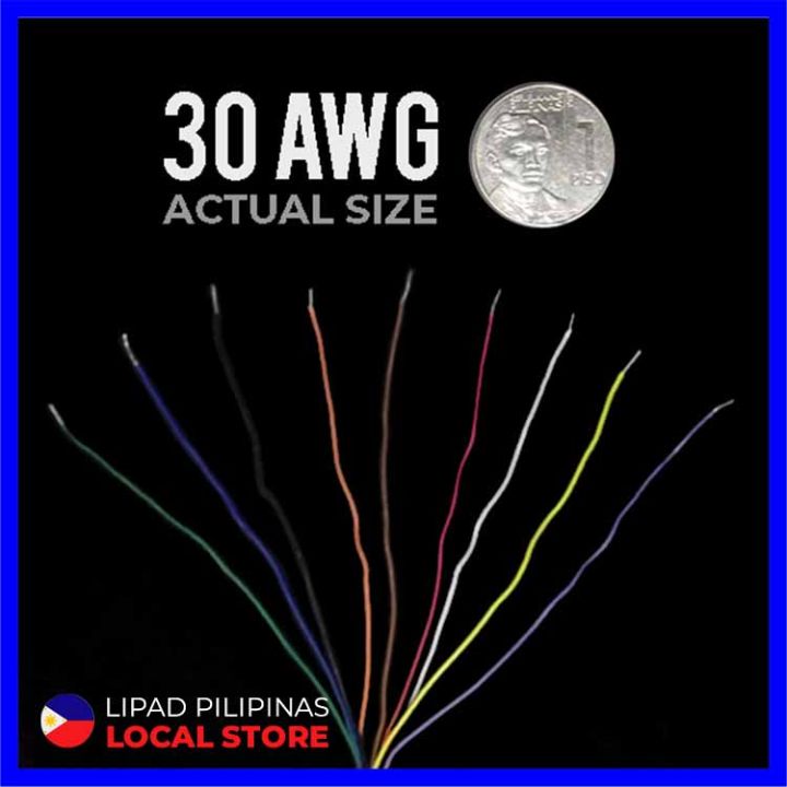 30 AWG Solid Wire 1 Meter 30AWG Electrical Copper Cable LED Audio DIY ...