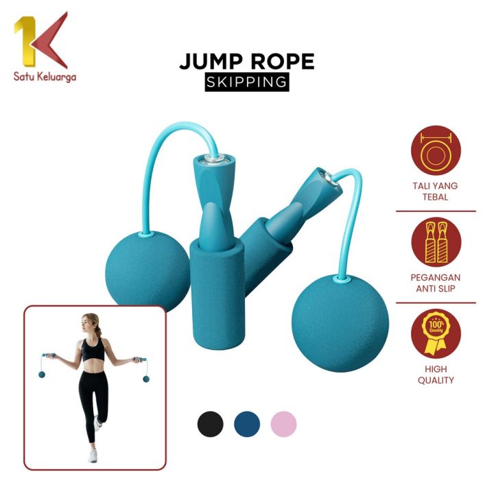 Satu Keluarga Tali Skipping Olahraga Lompat Tali Bola Tanpa Kabel O19 ...