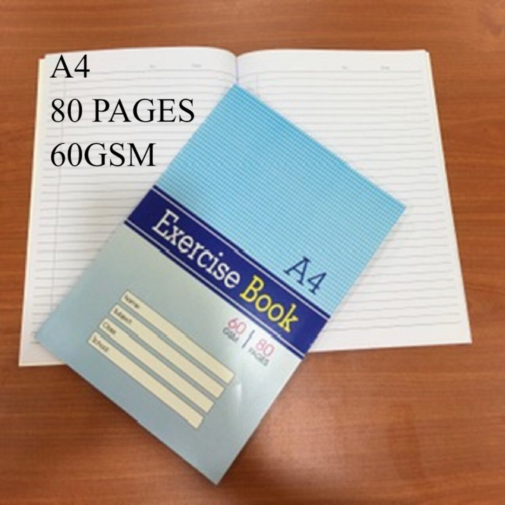 Exercise Book A4 80 Pages 60gsm /Pkt School Notebook Writing Book Buku ...