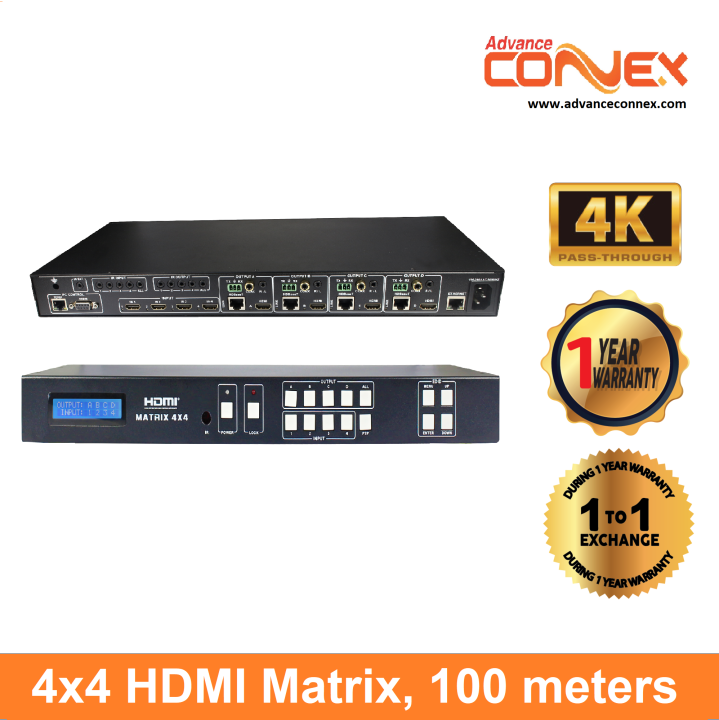 4x4 HDMI Matrix Switch 100 meter (Advance Connex AC-944H100) | Lazada