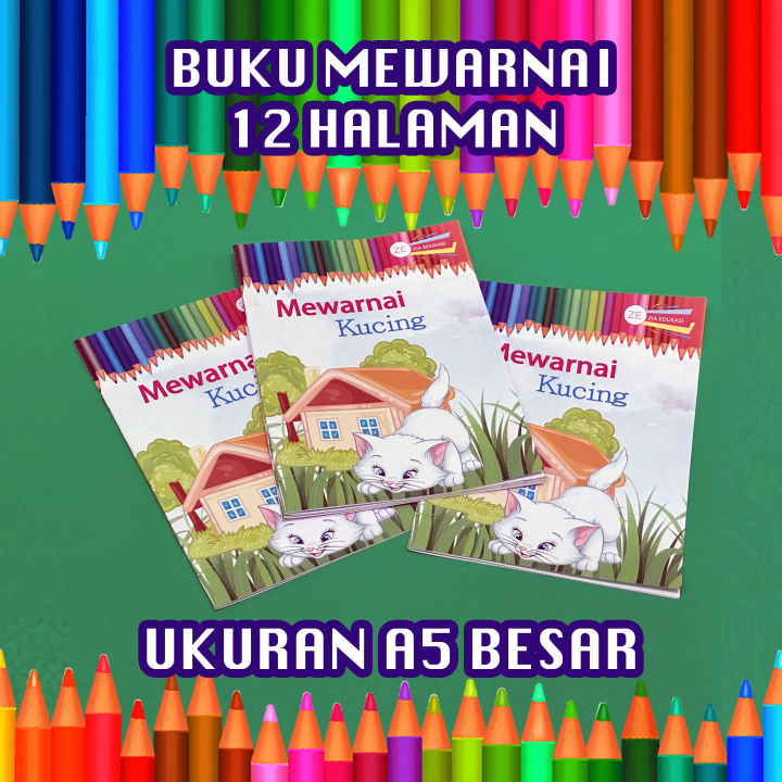 BUKU MEWARNAI KUCING- BUKU MEWARNAI ANAK-ANAK | Lazada Indonesia