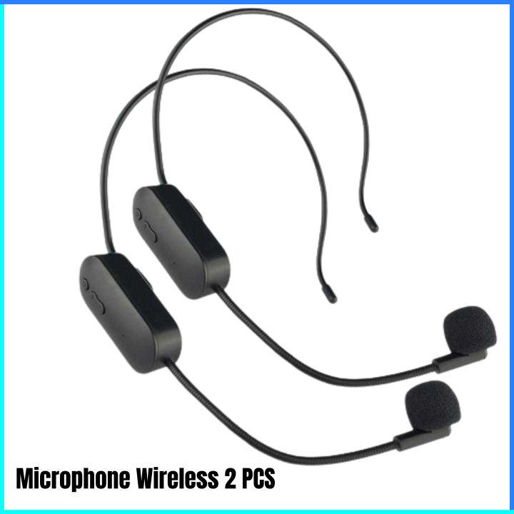 COD TaffSTUDIO Wireless Microphone 2.4G Headset 2 PCS with Receiver - SI02 / mik buat imam ...