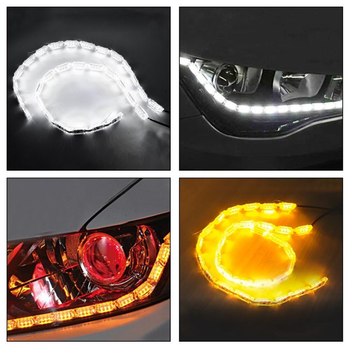 2X Dynamic Flexible Crystal Angel Tears LED Strip Light With Turn ...