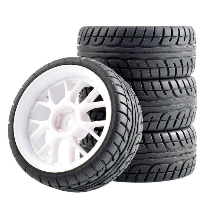 RC Car Rubber Tires & Wheels Rims 12mm Hex Hub for WLtoys 144001 and 1/ ...