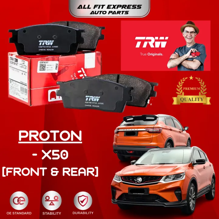 PROTON X50 FRONT (DEPAN) & REAR (BELAKANG) TRW BRAKE PAD 100% ORIGINAL ...