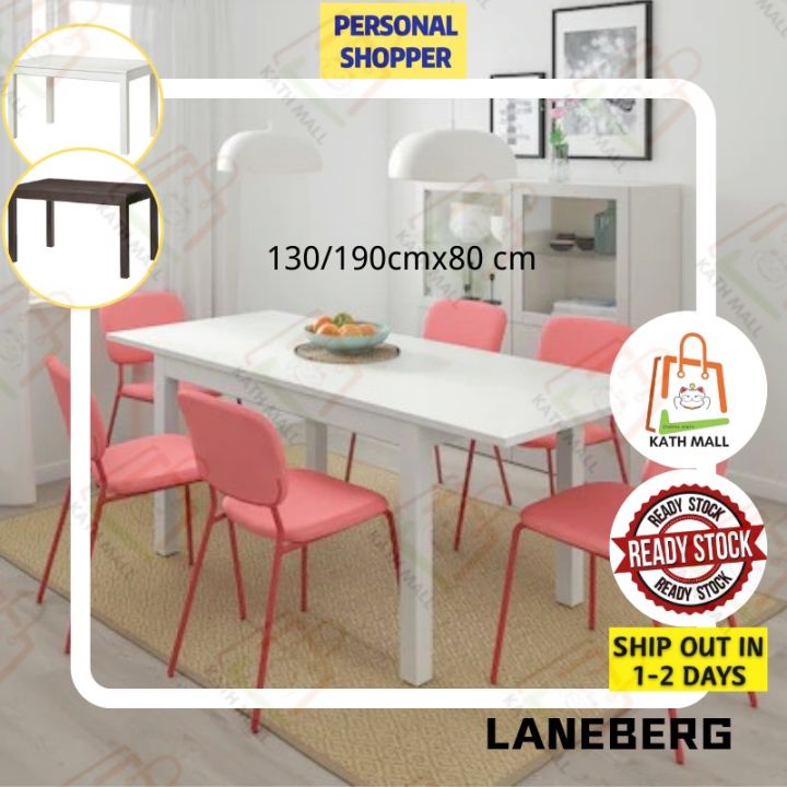 IKEA LANEBERG Extendable table, 130/190x80 cm I Meja boleh dipanjangkan ...
