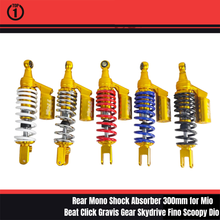 TOP1RACING 1 Pc Rear Mono Shock Absorber 300mm for Mio Beat Click Gravis Gear Skydrive Fino ...