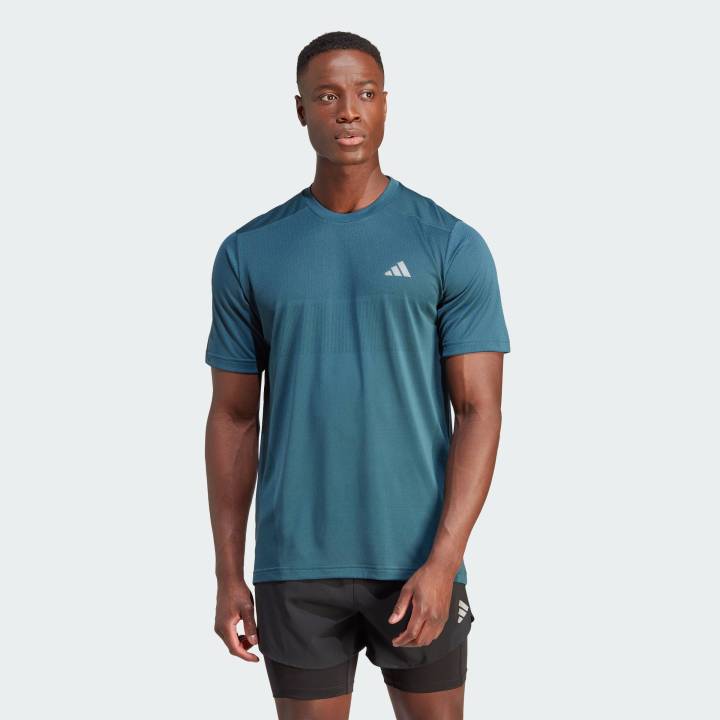 adidas วิ่ง เสื้อยืดผ้าถักแบบพิเศษ Ultimate ผู้ชาย สีเทอร์คอยส์ IM4188 ...