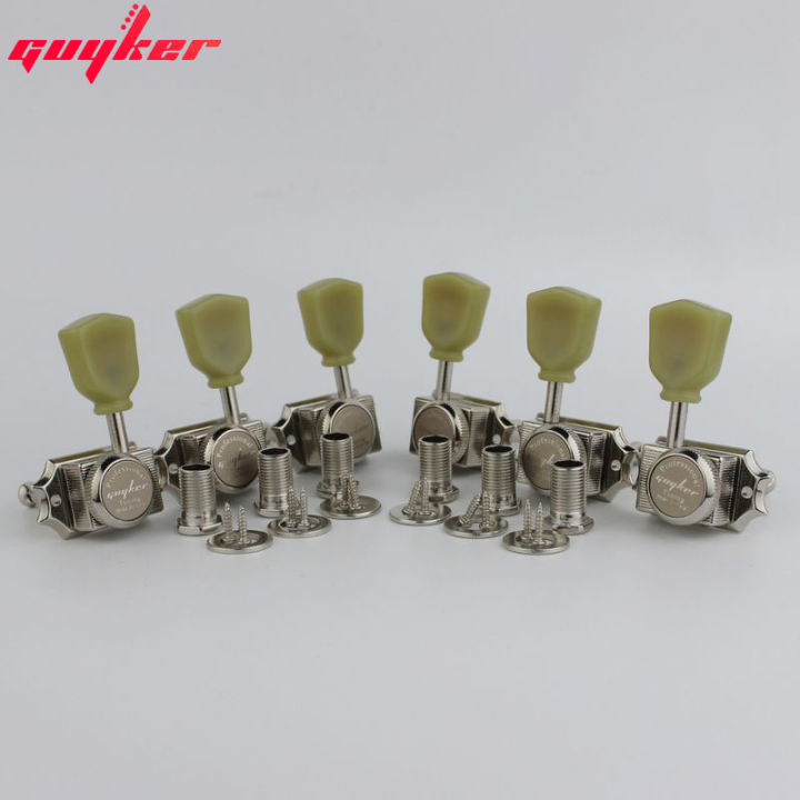 Guyker 6Pcs Guitar Machine Locking String Tuning Pegs (3R + 3L)1:15 ...
