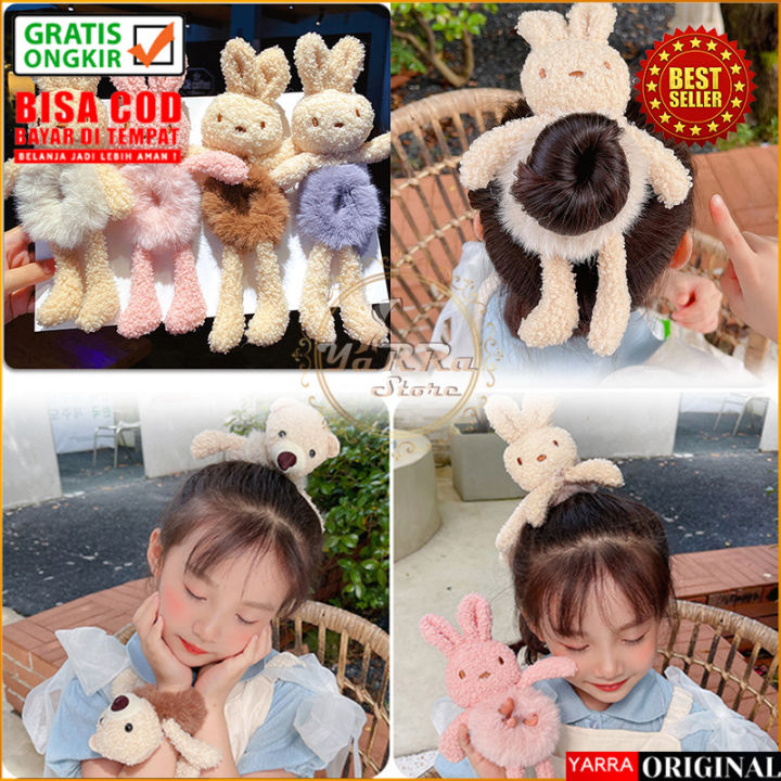 Ikat Rambut Korea Anak Perempuan Motif Karakter Hewan Kelinci Fashion ...