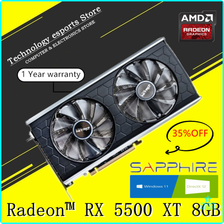 [op010] GPU Sapphire RX 5500 XT Nitro 5500XT Nitro+ 8GB Video Cards AMD ...