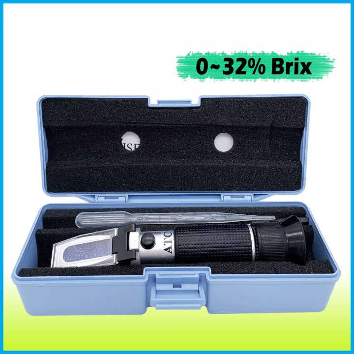 0~32% Dual Scale Brix Refractometer ATC Specific Gravity Hydrometer ...