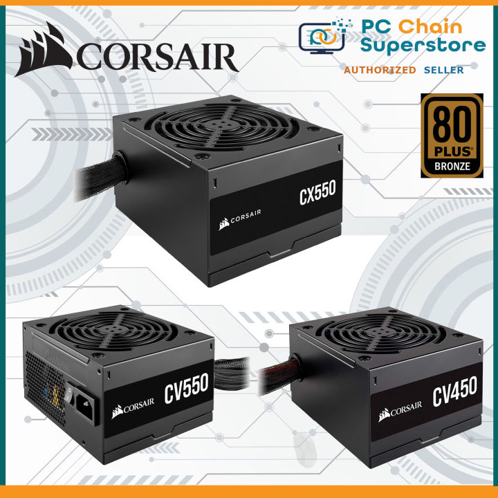 Corsair CV450 450W / CV550 / CX550 550W 80+ Bronze Certified Power ...