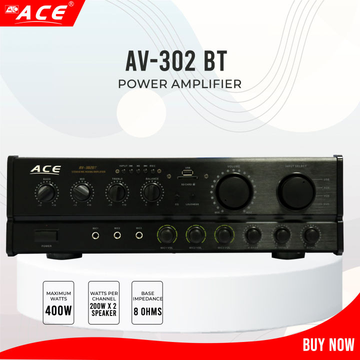 ACE AV-302BT POWERED AMPLIFIER | Lazada PH